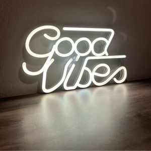 Room Essentials | Accents | Good Vibes Led Neon Wall Sign White Room ...